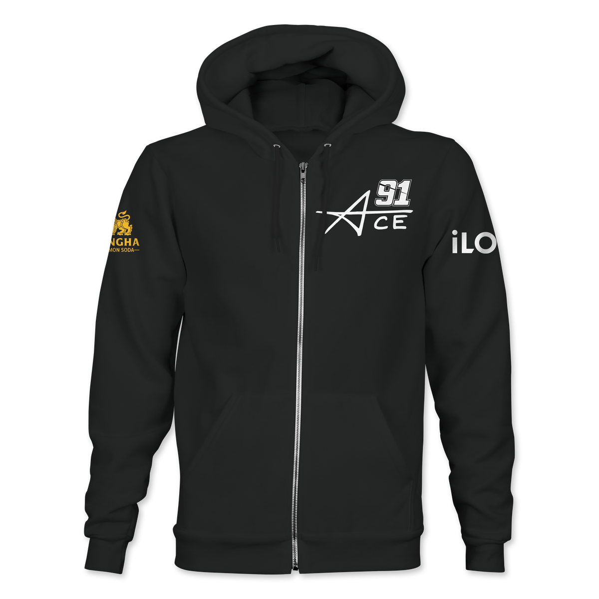 ACE 91 ZIP HOODY - BLACK – Kimi By West Coast Choppers